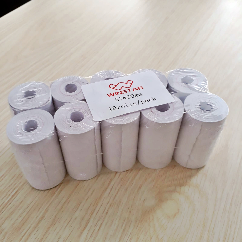 Jual KERTAS STRUK 57x30 THERMAL PAPER ROLL WINSTAR 57x30MM | Shopee ...