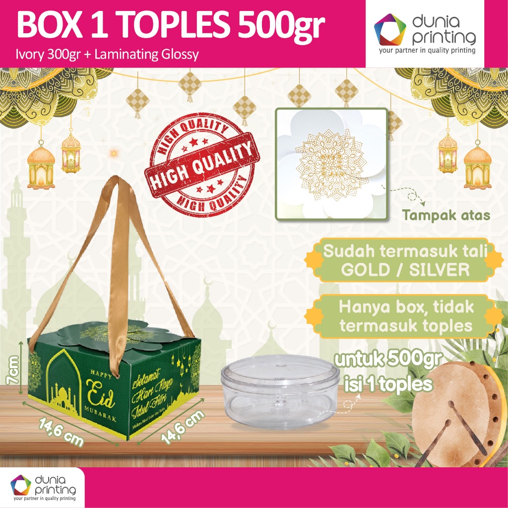 Jual Box Toples Kue Motif Lebaran 500gr - isi 1 toples - 500gr isi 2 ...