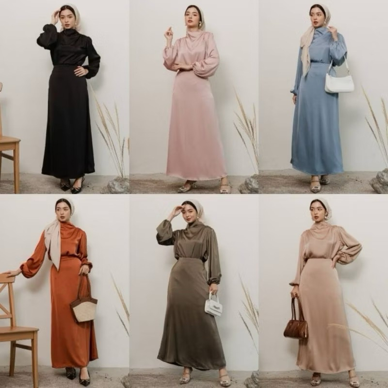 Jual Natia Set Long Skirt / Baju Lebaran / One Set Silk / Eid ...