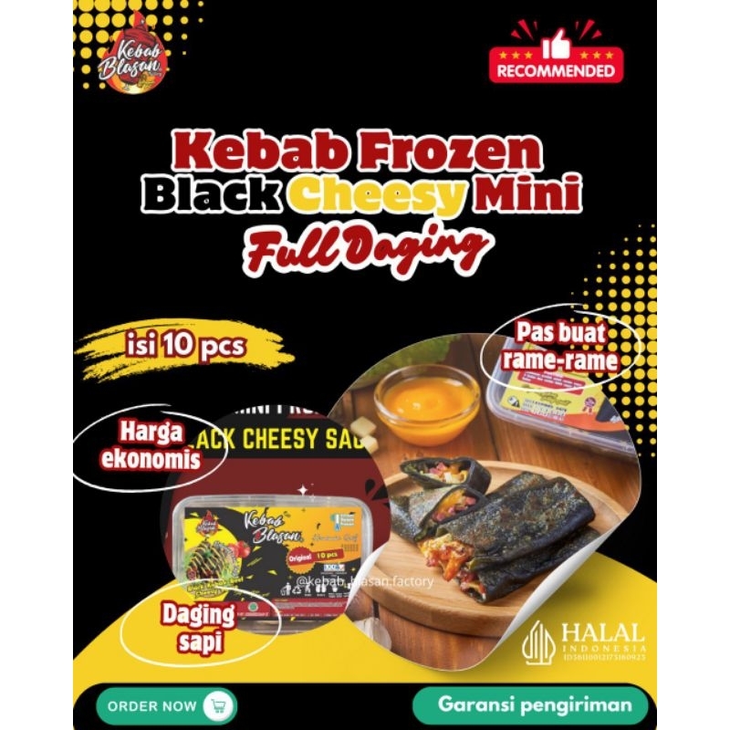 Jual KEBAB FROZEN BLACK CHEESY MINI ISI 10 FULL DAGING | Shopee Indonesia