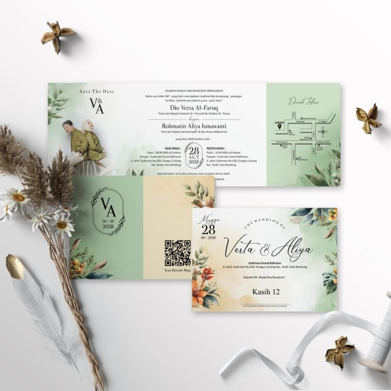 Jual Undangan Pernikahan Murah Desain Full Color Bahan BriefCard 150gsm ...