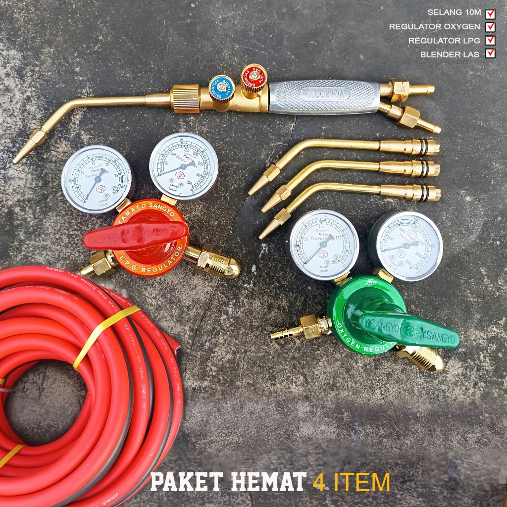 Jual PAKET HEMAT 4 ITEM PERLENGKAPAN ALAT LAS / BLANDER GLOOR ...