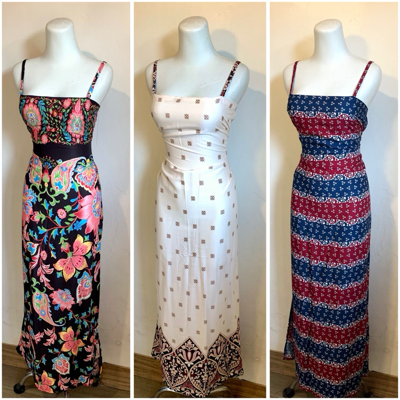 Jual Daster Batik Etnik Rayon Long Dress Tanpa Lengan | Shopee Indonesia