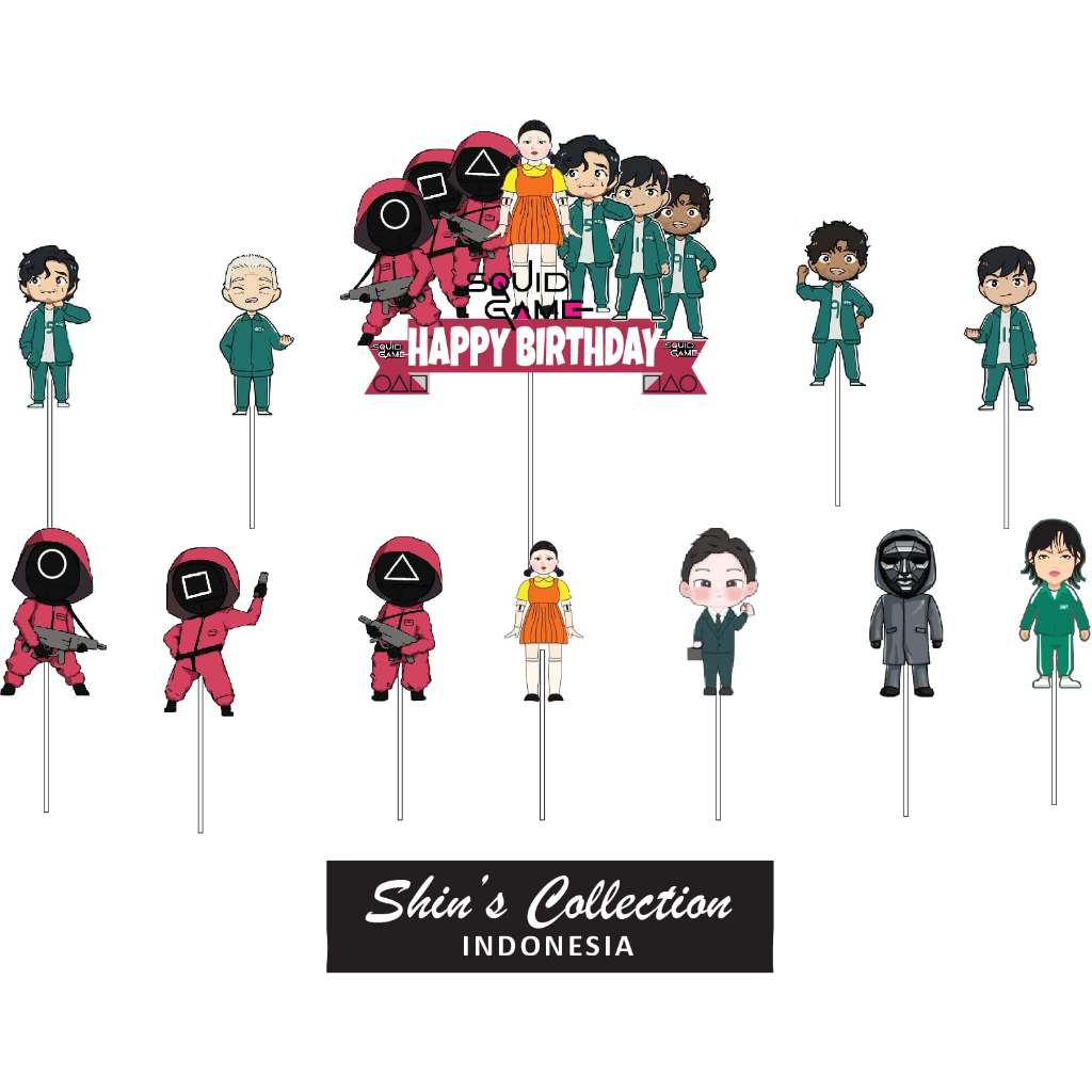 Jual Cake topper Squid Game seri | Shopee Indonesia