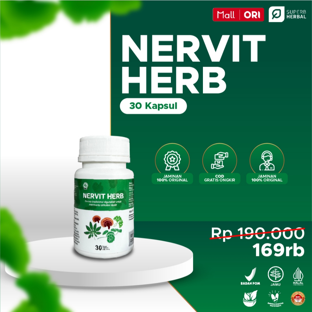 Jual Superherbaal | Nervit Herb - Obat Herbal Stroke Ampuh Botol isi 30 ...