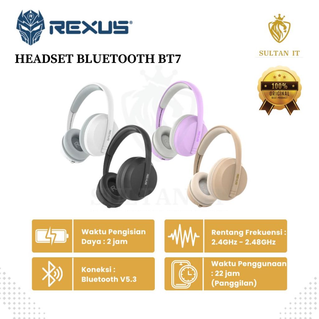 Jual REXUS HEADSET BLUETOOTH BT7 Original | Shopee Indonesia