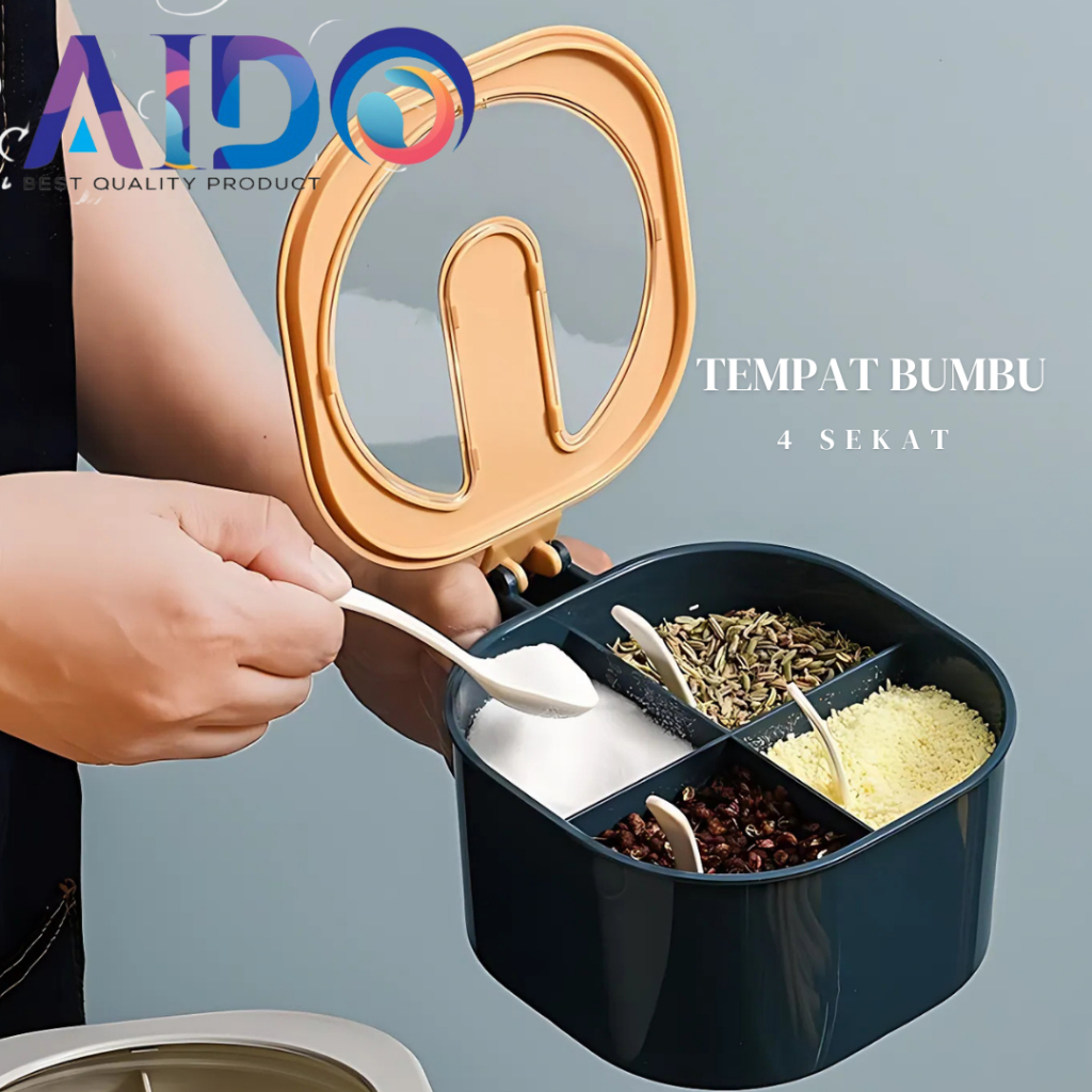 Jual Tempat Bumbu 4 In 1 Kotak Bumbu 4 SEKAT Penyimpanan Garam Gula ...