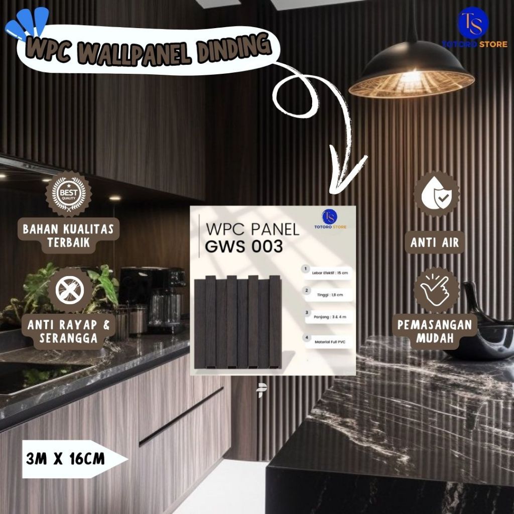 Jual WPC Wall Panel Dinding - PVC Premium, Anti Rayap & Air, Panjang 3m ...