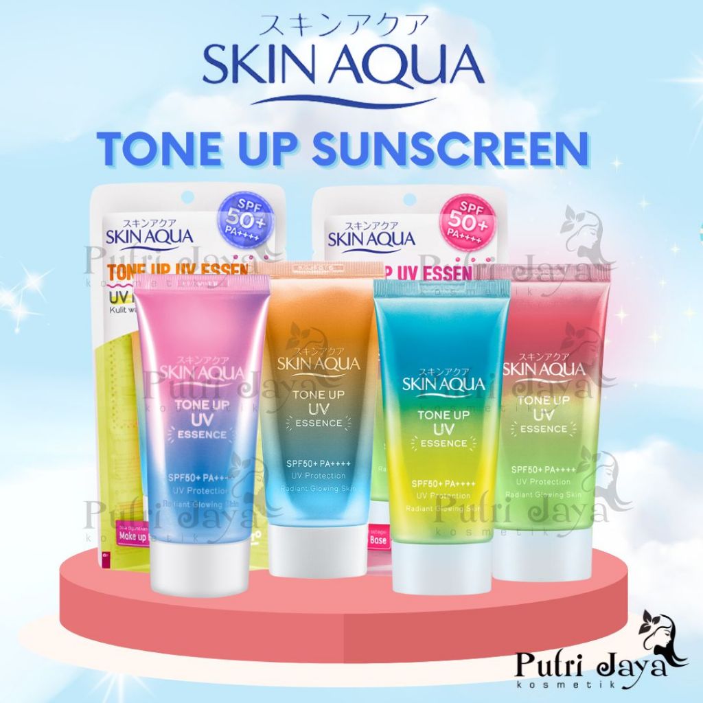 Jual SKIN AQUA Tone Up UV Essence SPF 50++ PA 40 ml | Purple Lavender / Mint Green / Rose ...
