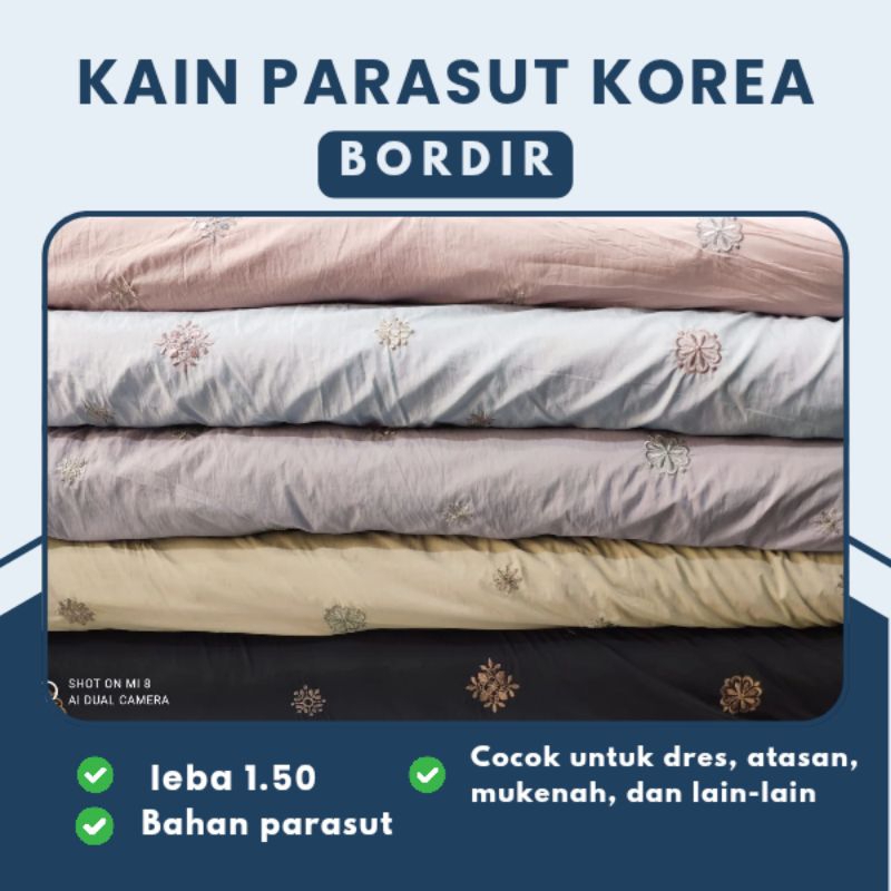 Jual KAIN PARASIT KOREA BORDIR (HARGA PER 0. 50 METER) | Shopee Indonesia