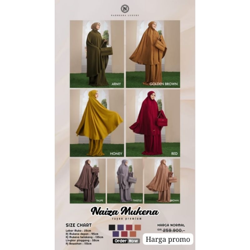 Jual RUKUH PROMO NAIZA MUKENA ( Free Pouch Exclusive ) nadheera ...