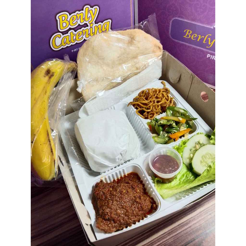 Jual Nasi Box Rendang / Nasi Daging Rendang Murah dan Enak / minimal ...