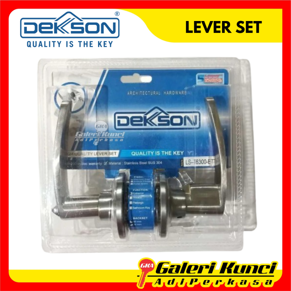 Jual Handle Pintu Lever Set Dekson Dekkson LS T6300 ET SSS Lock Set ...