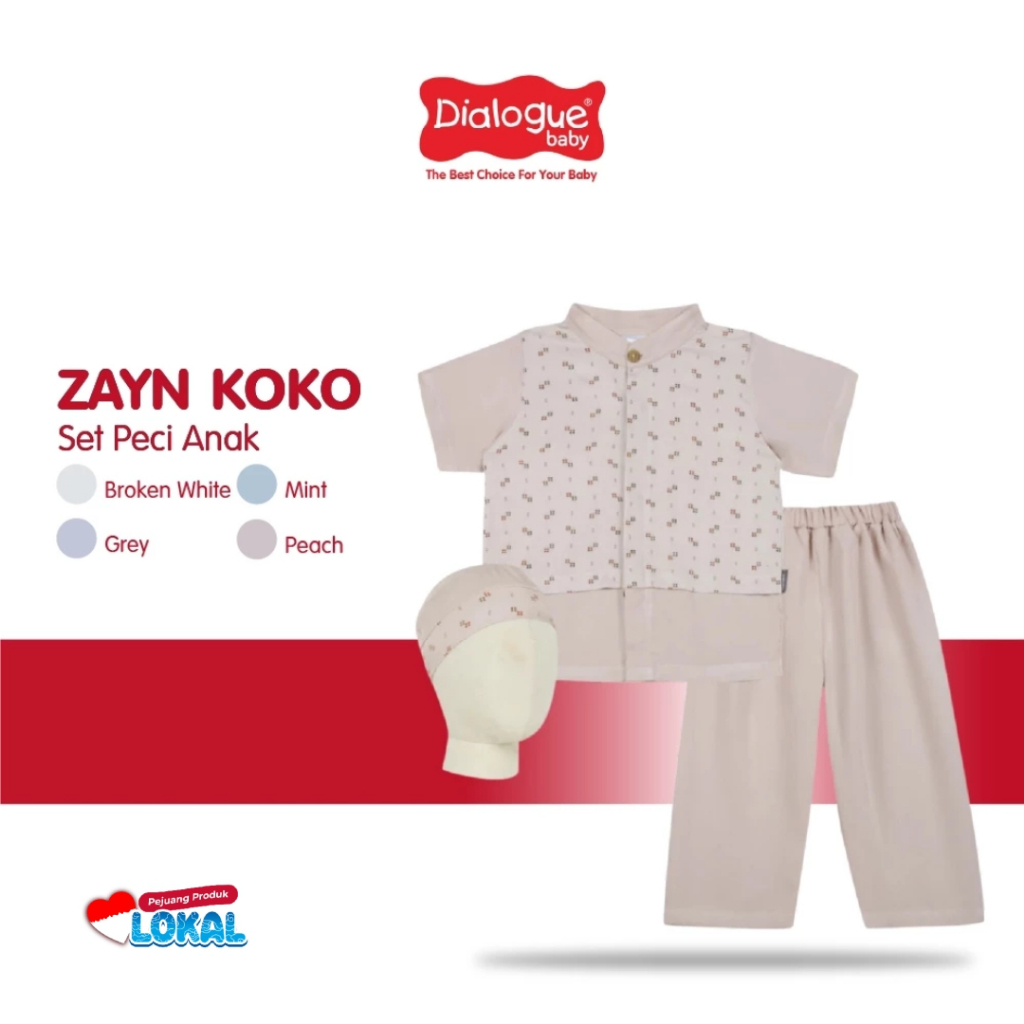 Jual DIALOGUE BABY APPAREL Zayn Koko Set Peci Anak | Shopee Indonesia