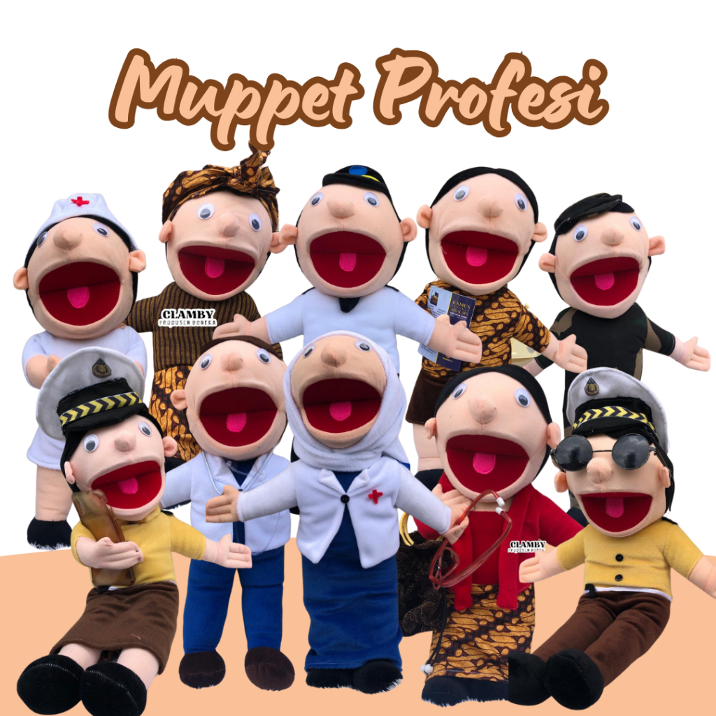 Jual Boneka Muppet Profesi / Mainan Anak Handpuppet Ventriloquist ...