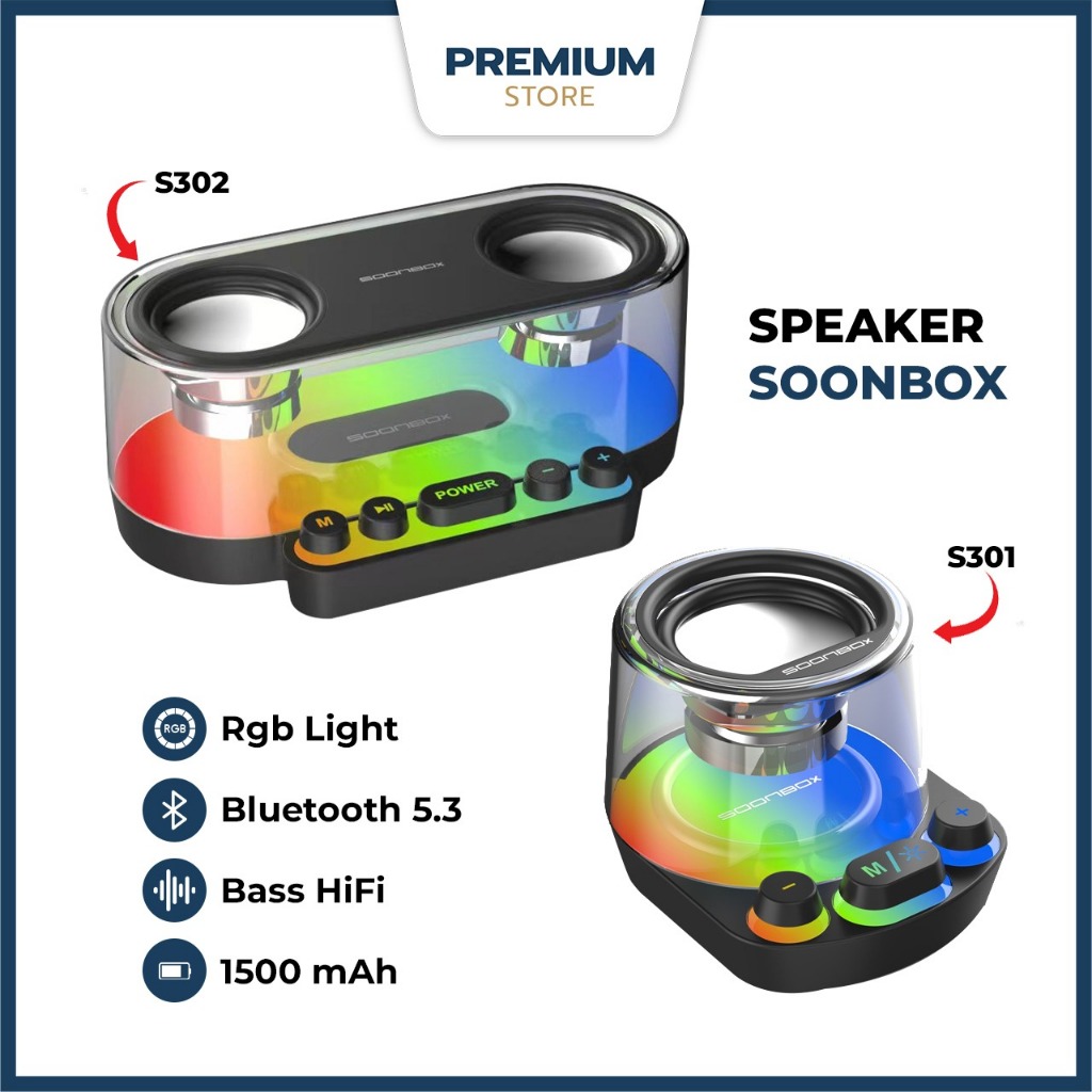Jual Speaker bluetooth S301 speker soonbox LED ligth music bass speaker ...