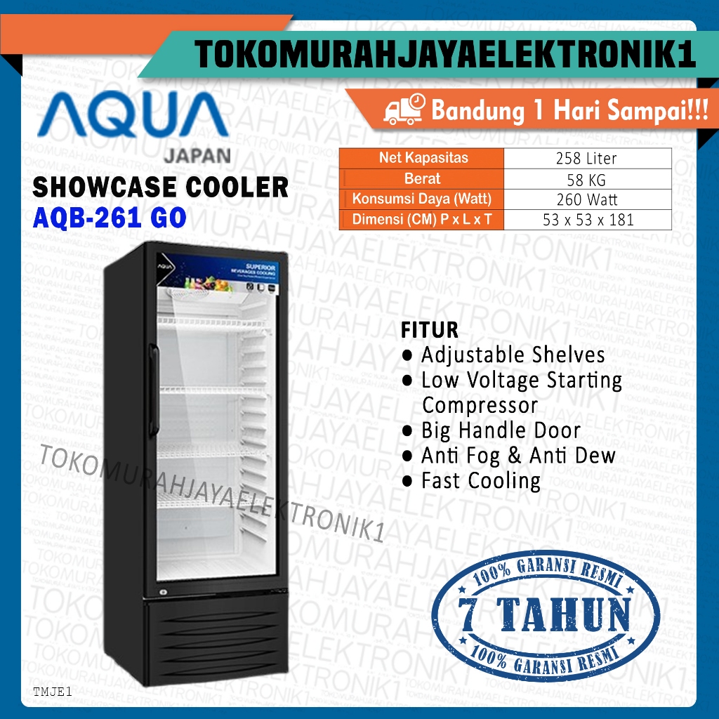 Jual Showcase AQUA 4 RAK 258 Liter Low Watt AQB-261 Anti Fog dan Dew ...