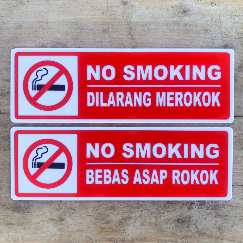 Jual Papan No Smoking Akrilik / Papan Dilarang Merokok Akrilik / Rambu ...