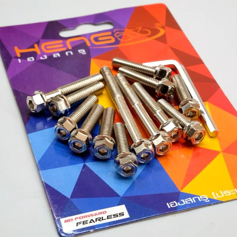 Jual HENG probolt baut 2 kunci set bak cvt mio nouvo CHROME isi 13pcsFree kunci L | Shopee Indonesia