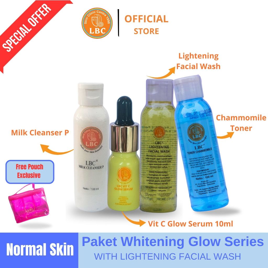 Jual Paket Skincare - LBC Super Whitening Glow series for normal skin ...