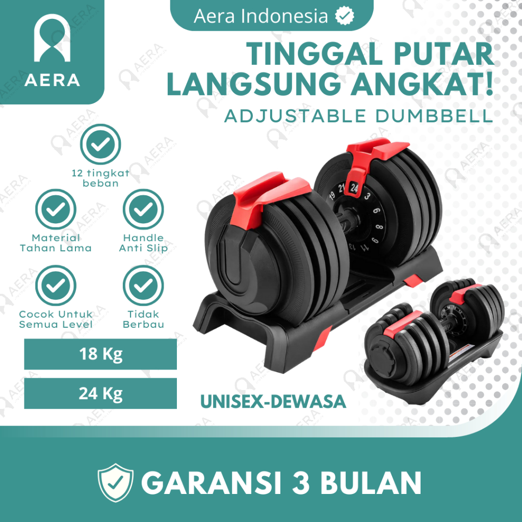 Jual Adjustable Dumbbell 18 Kg - 24 Kg | Dumbell Barbel | Dumbbell ...