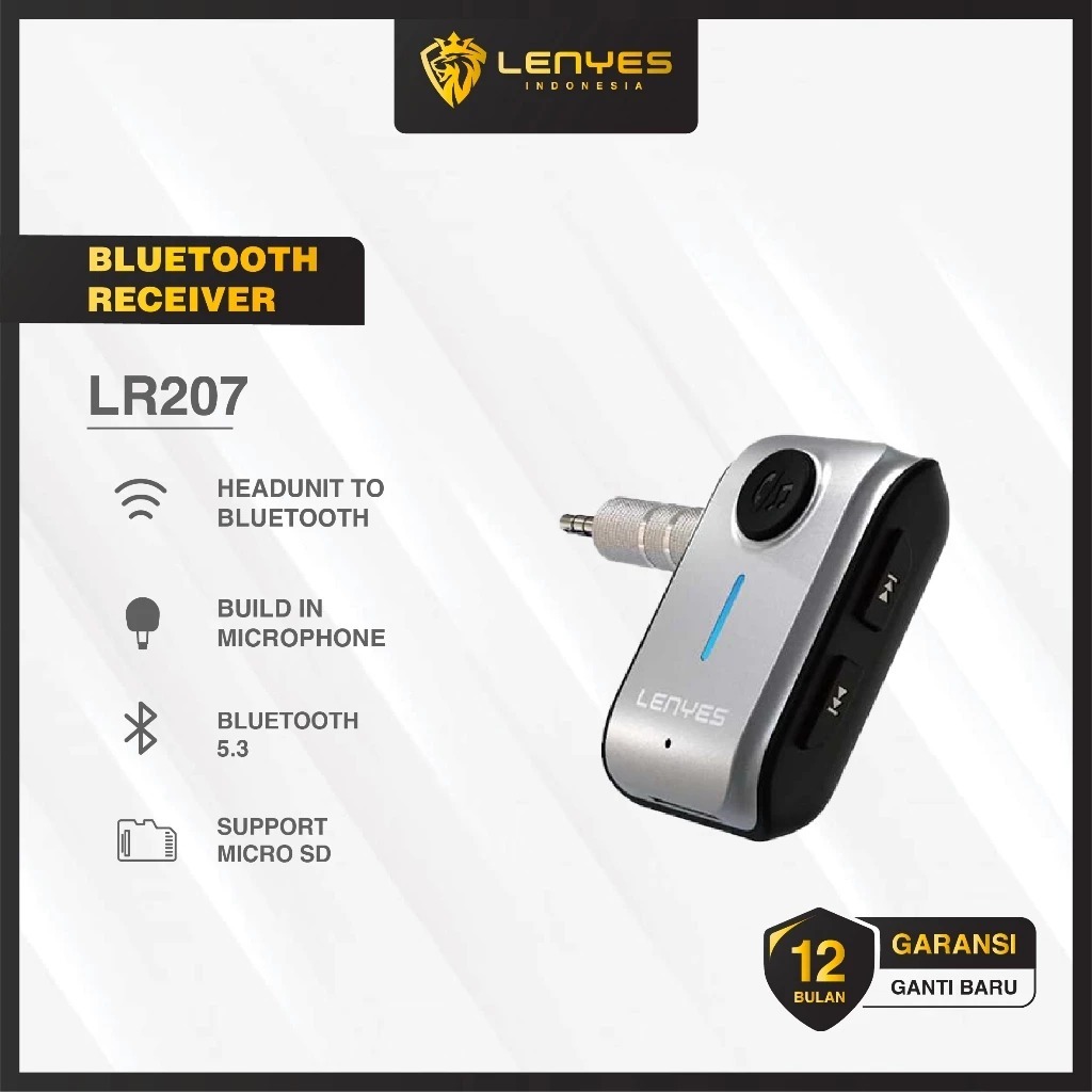 Jual LENYES LR207 Bluetooth Receiver Aux 3.5mm Wireless Adapter 5.3 ...