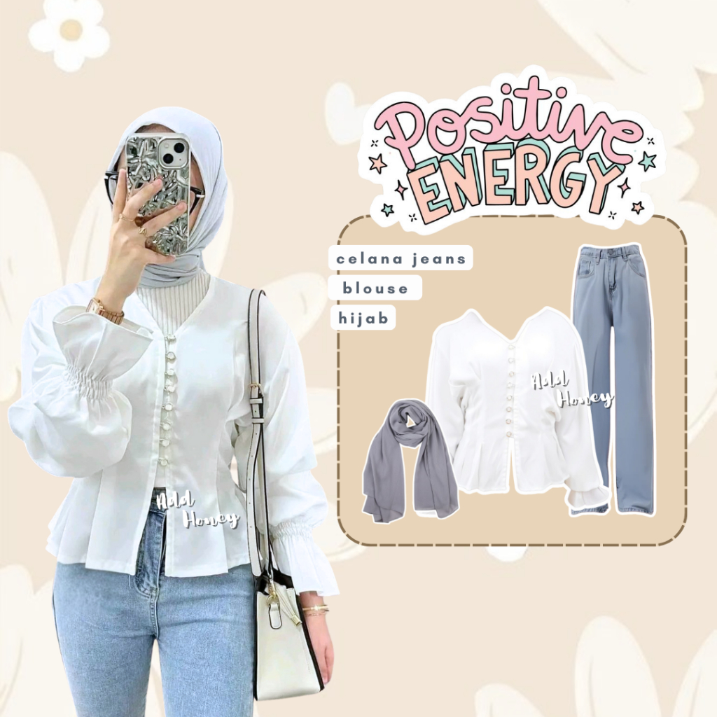 Jual Setelan Outfit Kondangan 2025 Wanita Kekinian Hijab (Blouse Top ...