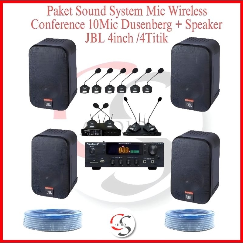 Jual Paket Sound System Mic Wireless 10 Mic Conference Dusenberg ...