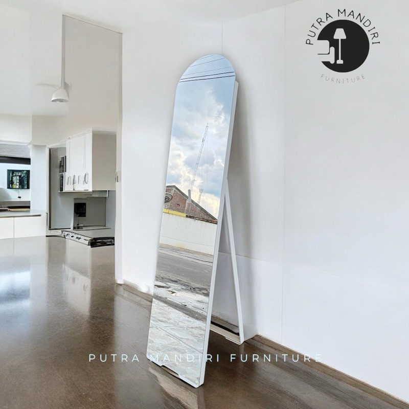 Jual Standing Mirror Kaca Cermin Berdiri Aesthetic Oval Frameless ...