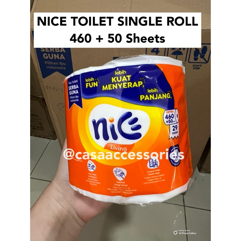 Jual Tissue Nice 460 + 50 Sheets Tissu Tisue Tisu Bathroom Toilet Roll ...
