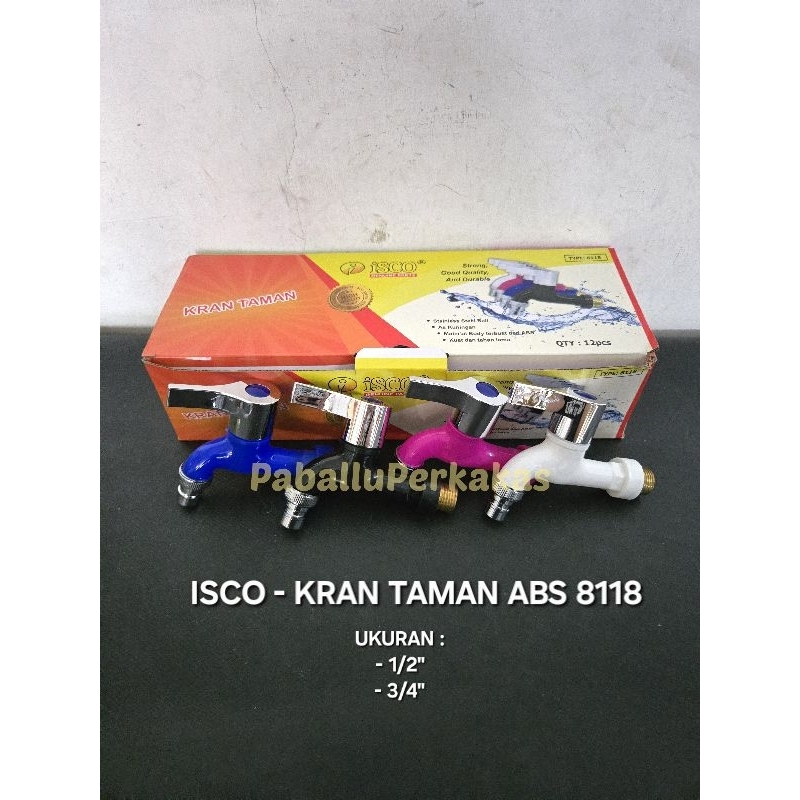 Jual ISCO 8118 Grosir isi 1 lusin Keran Kran Taman PVC Warna 1/2" 3/4 ...
