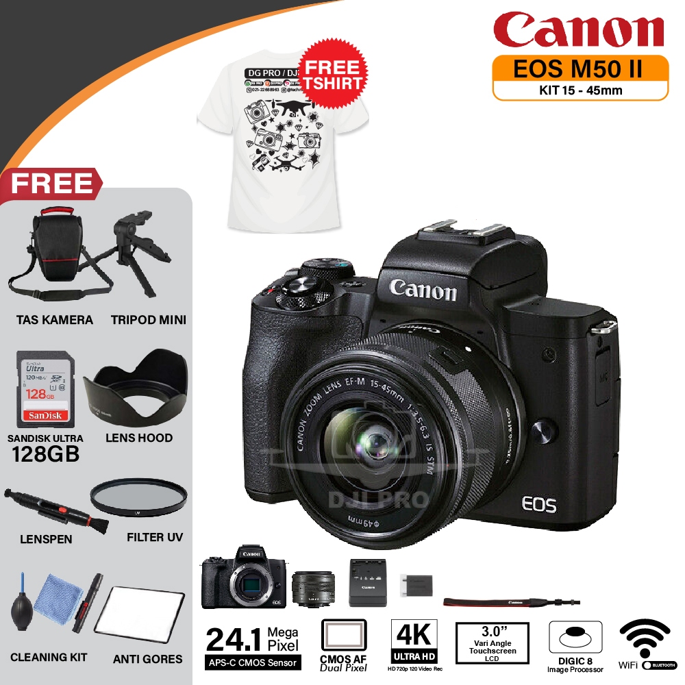 Jual Canon EOS M50 II Kit 15-45MM IS STM / Body Only Mark 2 Mirrorless ...