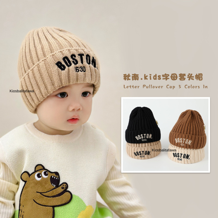 Jual Kupluk Boston uk Bayi - 5 Tahun / Beany Hat Topi Rajut Baby 1 2 3 ...