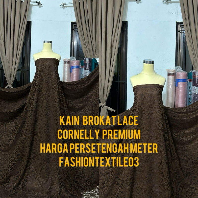 Jual KAIN BROKAT GLITER PREMIUM / BROKAT LACE CORNELLY / BAHAN BROKAT ...