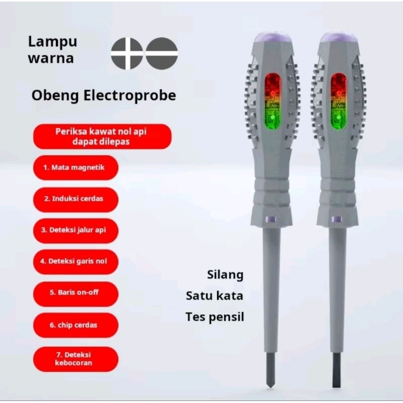 Jual Obeng Tespen Electroprobe (-) (+) Zero Fire Fine Alat Listrik ...