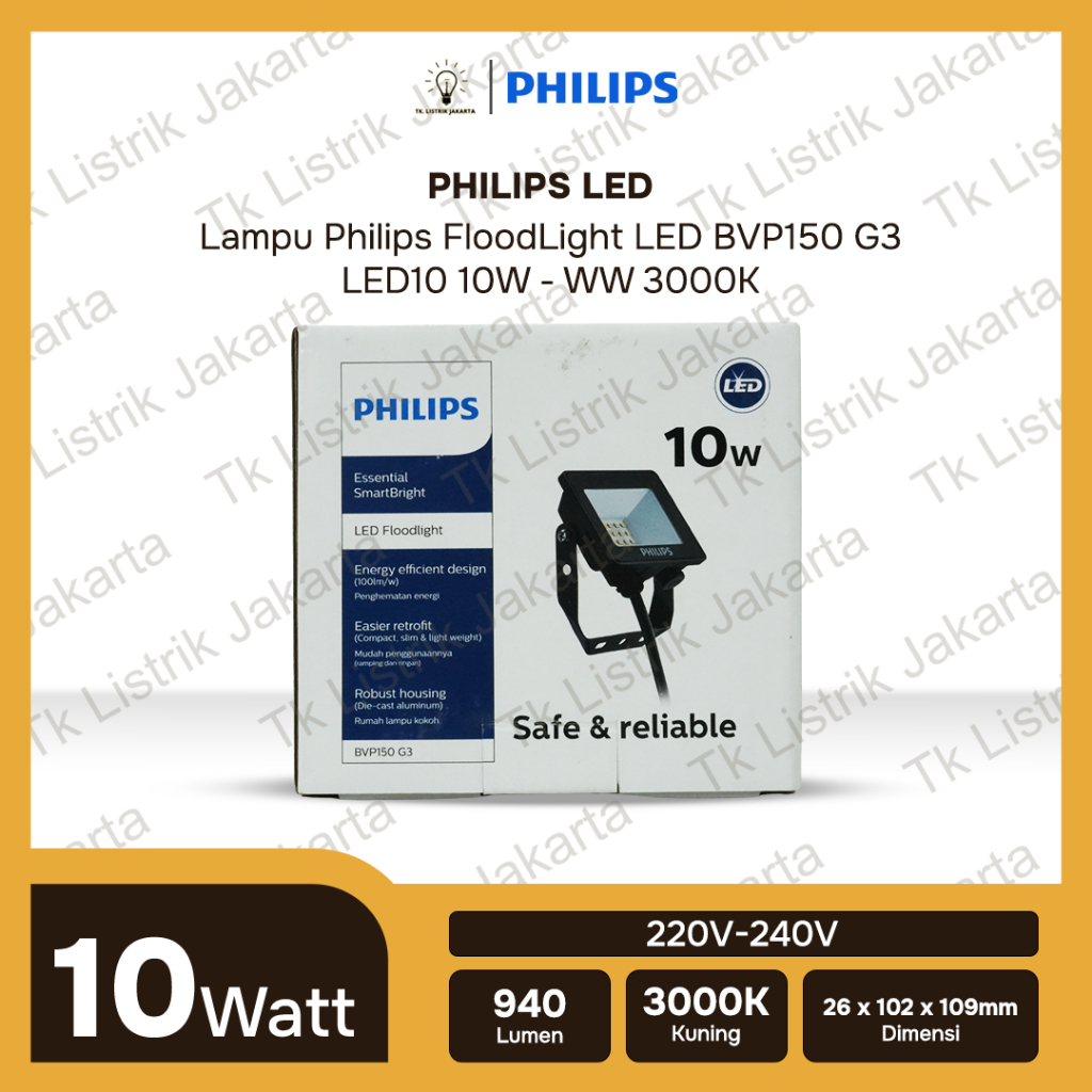 Jual Lampu Sorot LED Philips BVP150 G3 10W LED10 FloodLight Outdoor | Shopee Indonesia