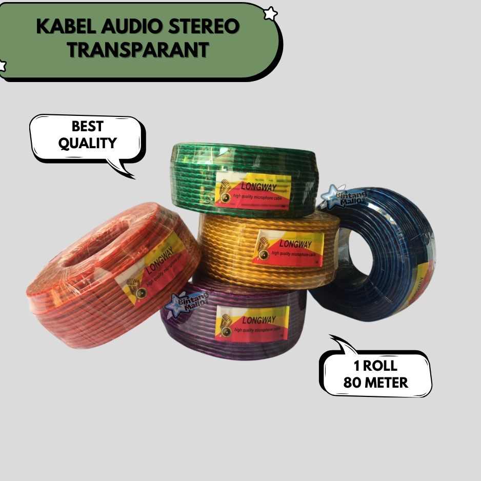 Jual Kabel Mic Stereo Transparan 1 Roll 80 Meter / Kabel Microphone ...