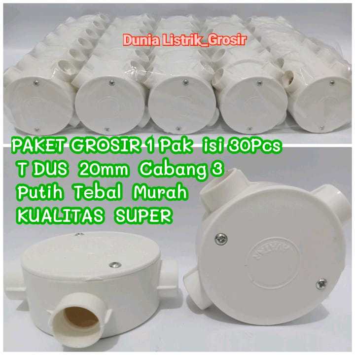 Jual Paket GROSIR 1 Pak isi 30Pcs TDUS Putih TEBAL T DUS CONDUIT CABANG ...