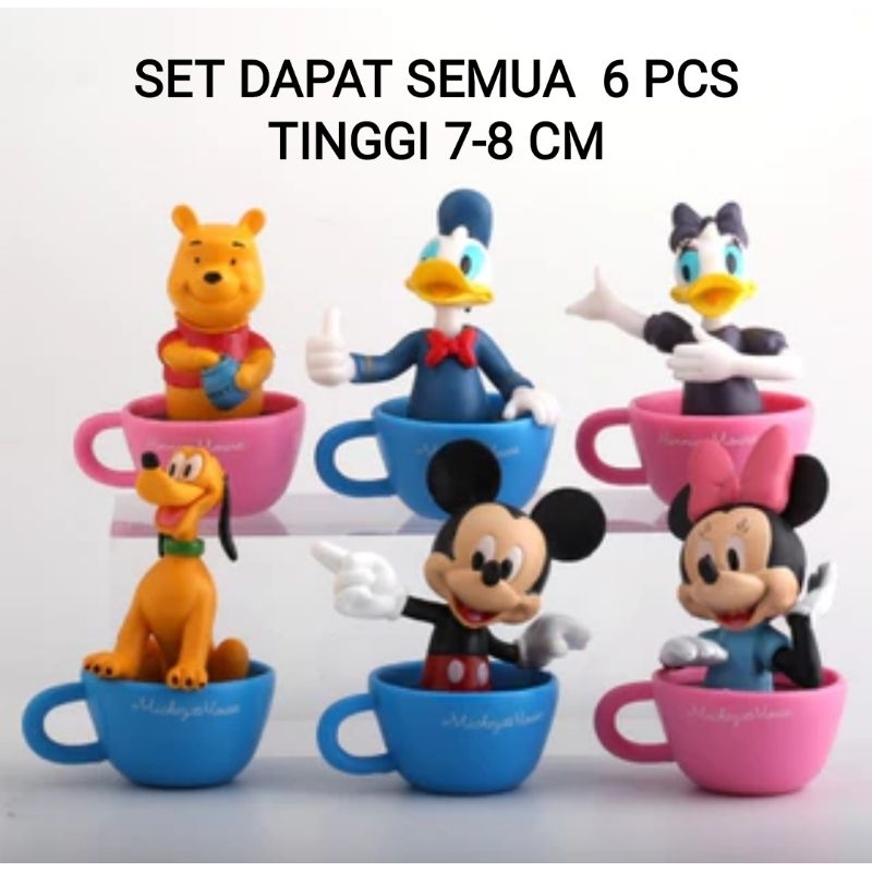 Jual Action Figure Mickey Minnie Mouse Donal Desy Duck Pluto Pooh Set 6 Pcs Miki Mini | Shopee ...
