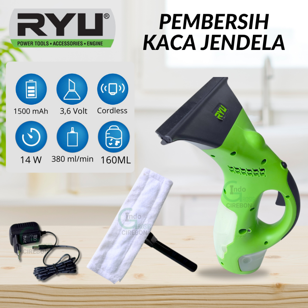 Jual Pembersih Kaca Jendela 3.6V Wiper Cordless Cermin Meja Keramik RYU RCW 3.6 | Shopee Indonesia