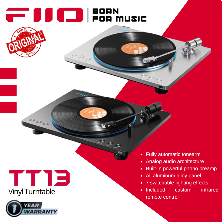Jual FiiO TT13 / TT 13 / TT-13 BT Fully Automatic Vinyl Turntable Music ...