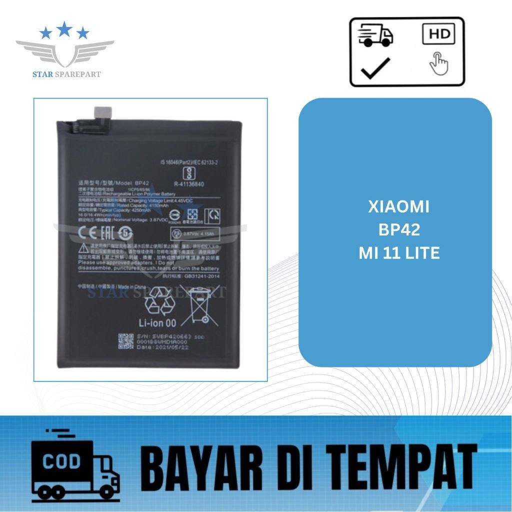 Jual BATERAI XIAOMI BP42 / MI 11 LITE /BATRE / BATTERE / BATTERY ...