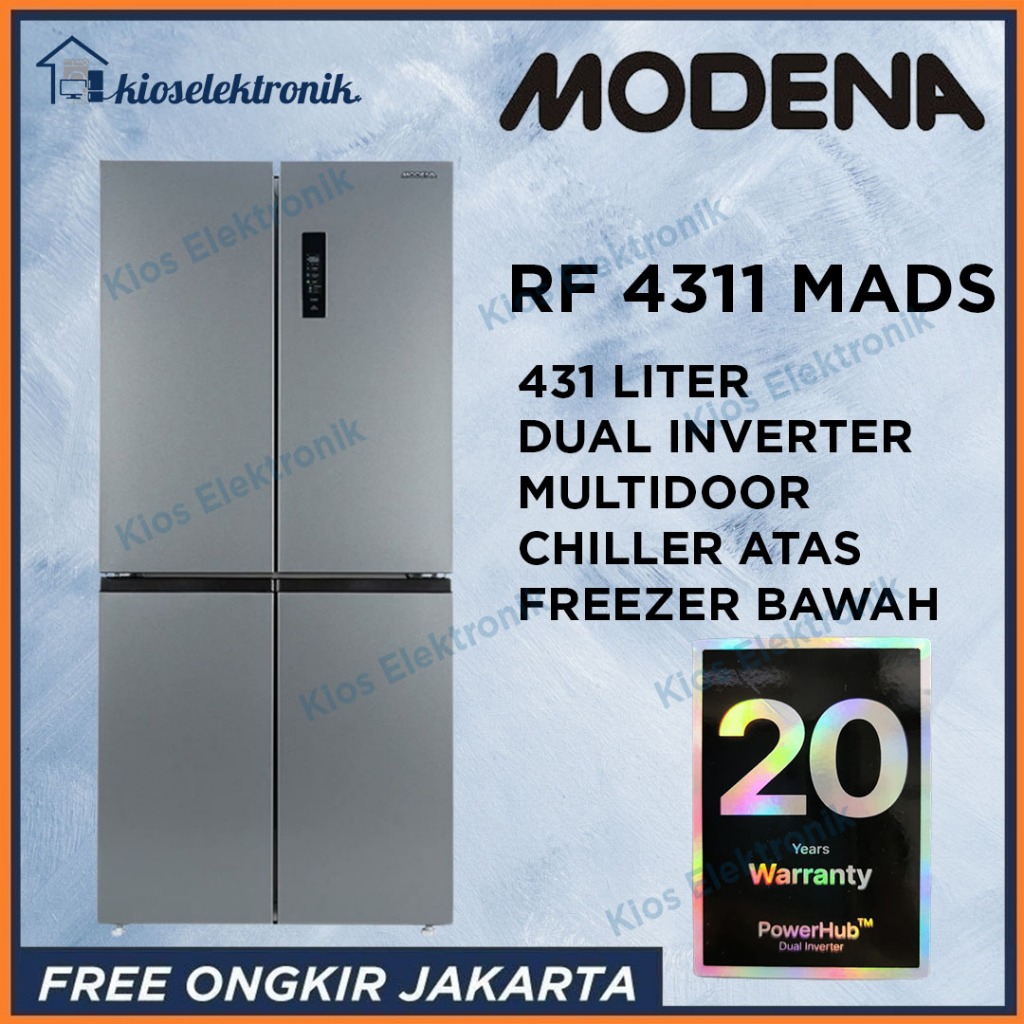 Jual MODENA Kulkas Multidoor RF 4311 MADS / RF4311MADS / 4311MADS - 431 Liter Multi Door 4 Pintu ...