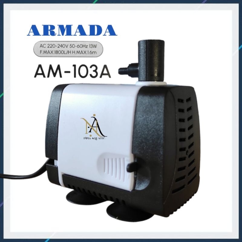 Jual Pompa Celup Air Filter 103 ARMADA AM 103A 13Watt,1.6M,1800L/H ...