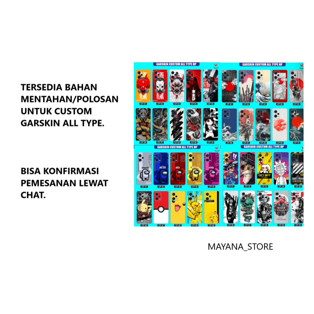 Jual L- Bahan Mentahan/Polosan Custom Handphone ALL TYPE Glossy/Matte ...