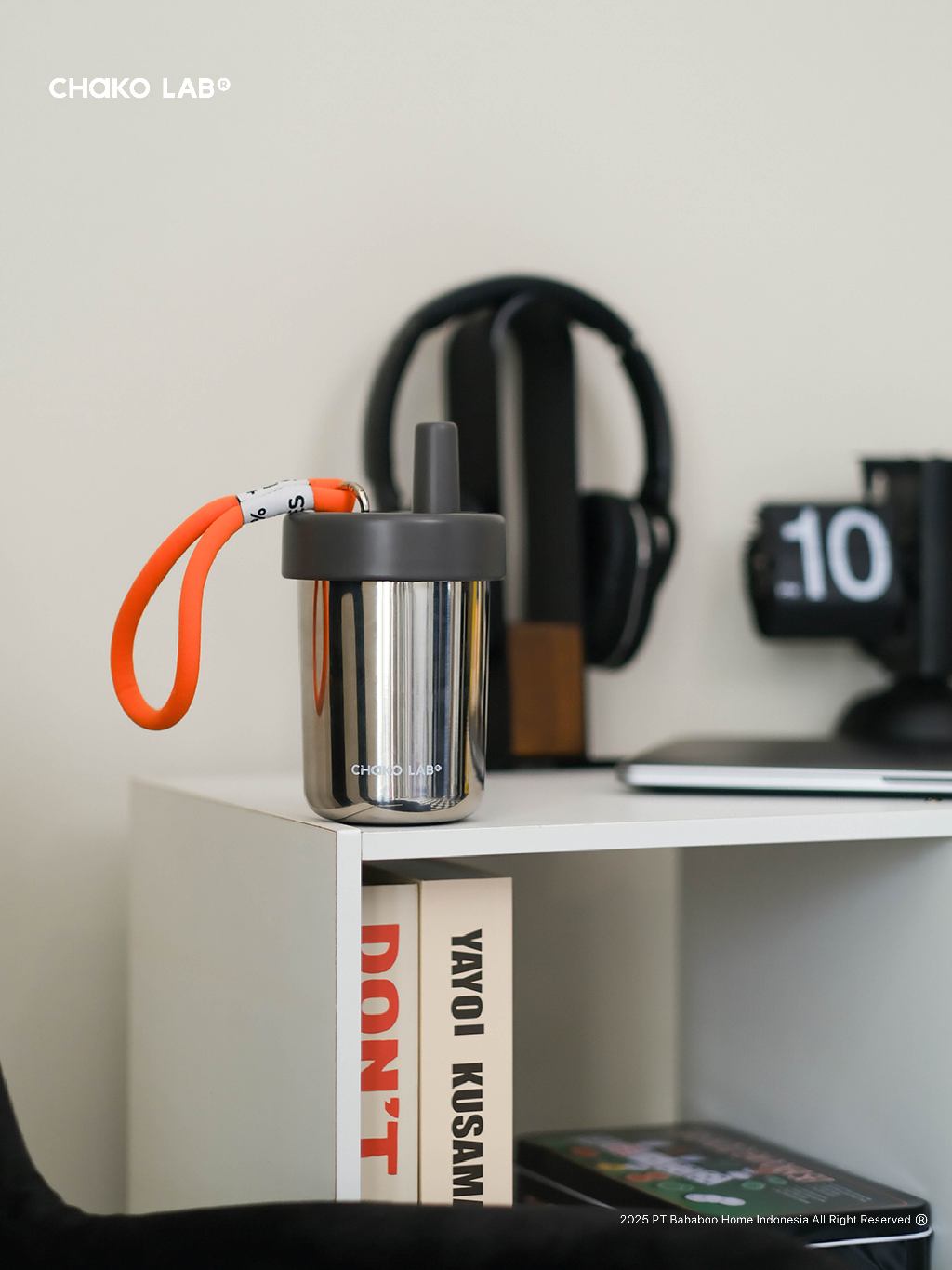 Jual CHAKO LAB BOBO Vacuum Cup Insulated Thermos 485ml - Chrome Black | Shopee Indonesia