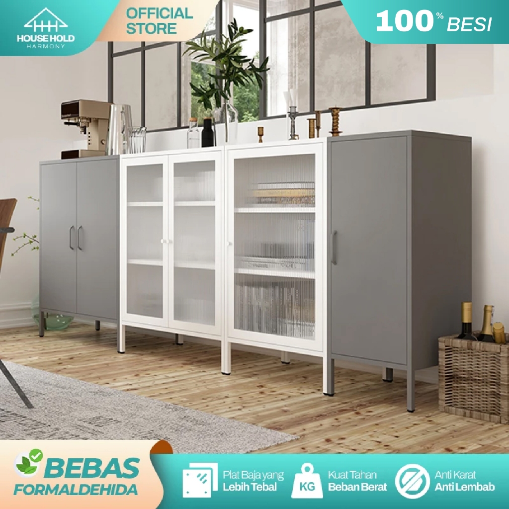 Jual Lemari Hias Lemari Buffet Besi Lemari Estetik Kabinet Bufet TV ...