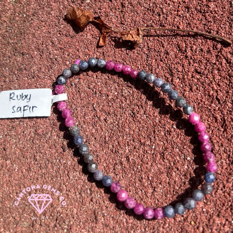 Jual Gelang Batu Alam Asli Ruby Safir 4mm | Shopee Indonesia