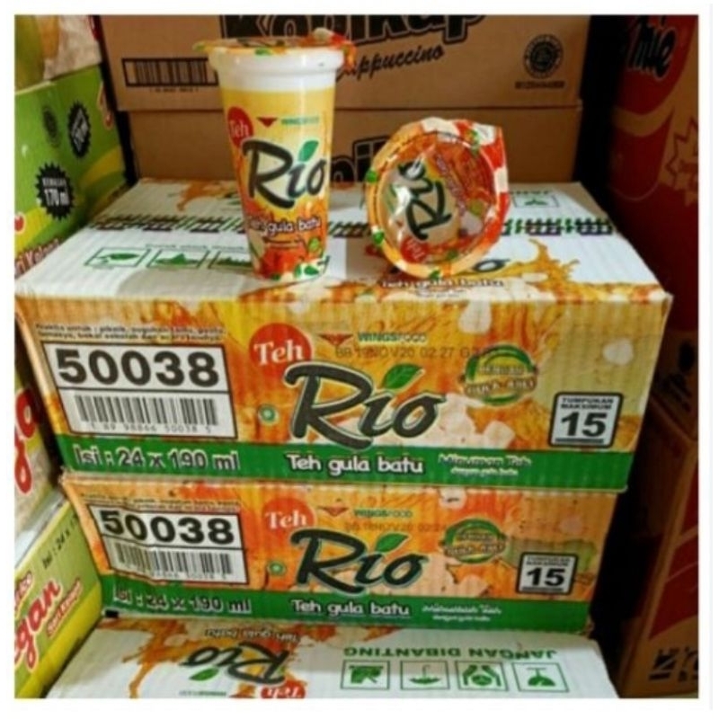 Jual TEH RIO gelas 190ml ( 1 Dus isi 24 cup ) MURAH minuman Praktis siap minum. | Shopee Indonesia