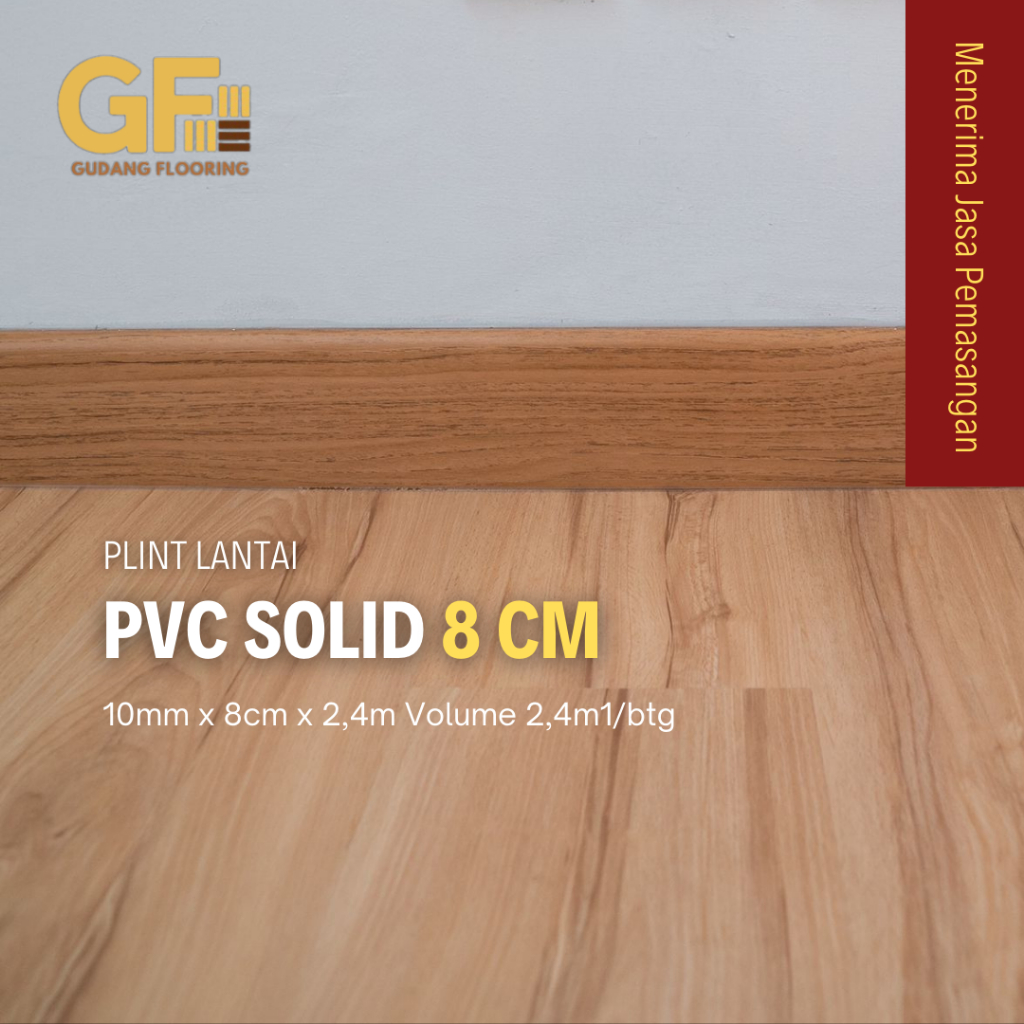 Jual List Plint PVC SOLID / Plin Lantai Spc, Vinyl / PLIN PADAT 8cm | Shopee Indonesia